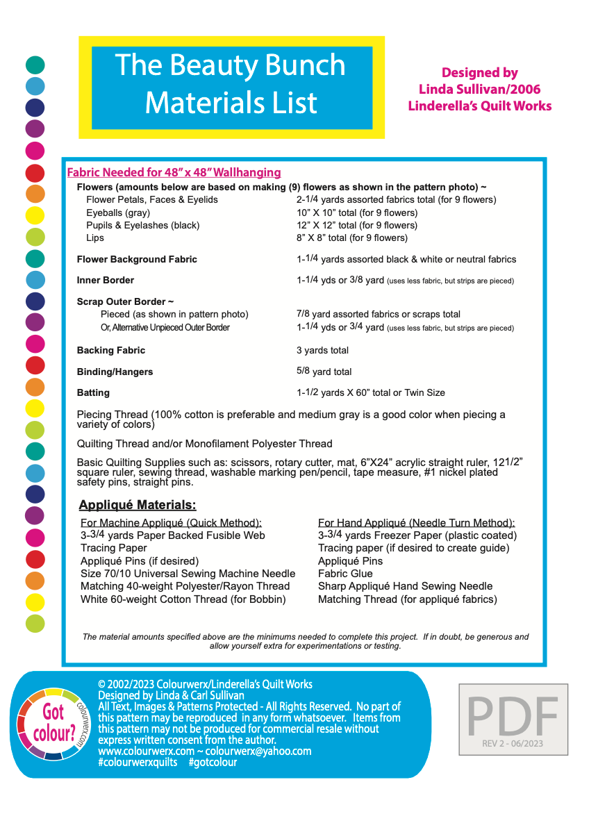 The Beauty Bunch - PDF DOWNLOAD PATTERN – Colourwerx Shop