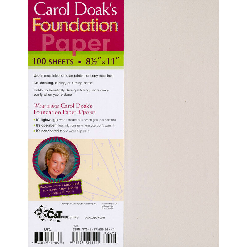 Carol Doak Foundation Paper - LETTER SIZE – Colourwerx Shop